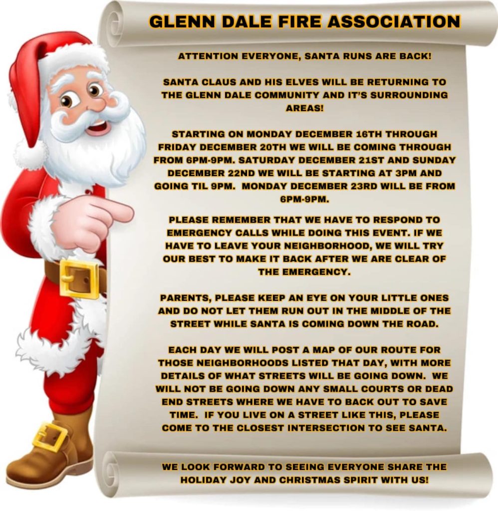Santa Claus is Coming to Town on the Fire Truck - Glenn Dale Fire ...